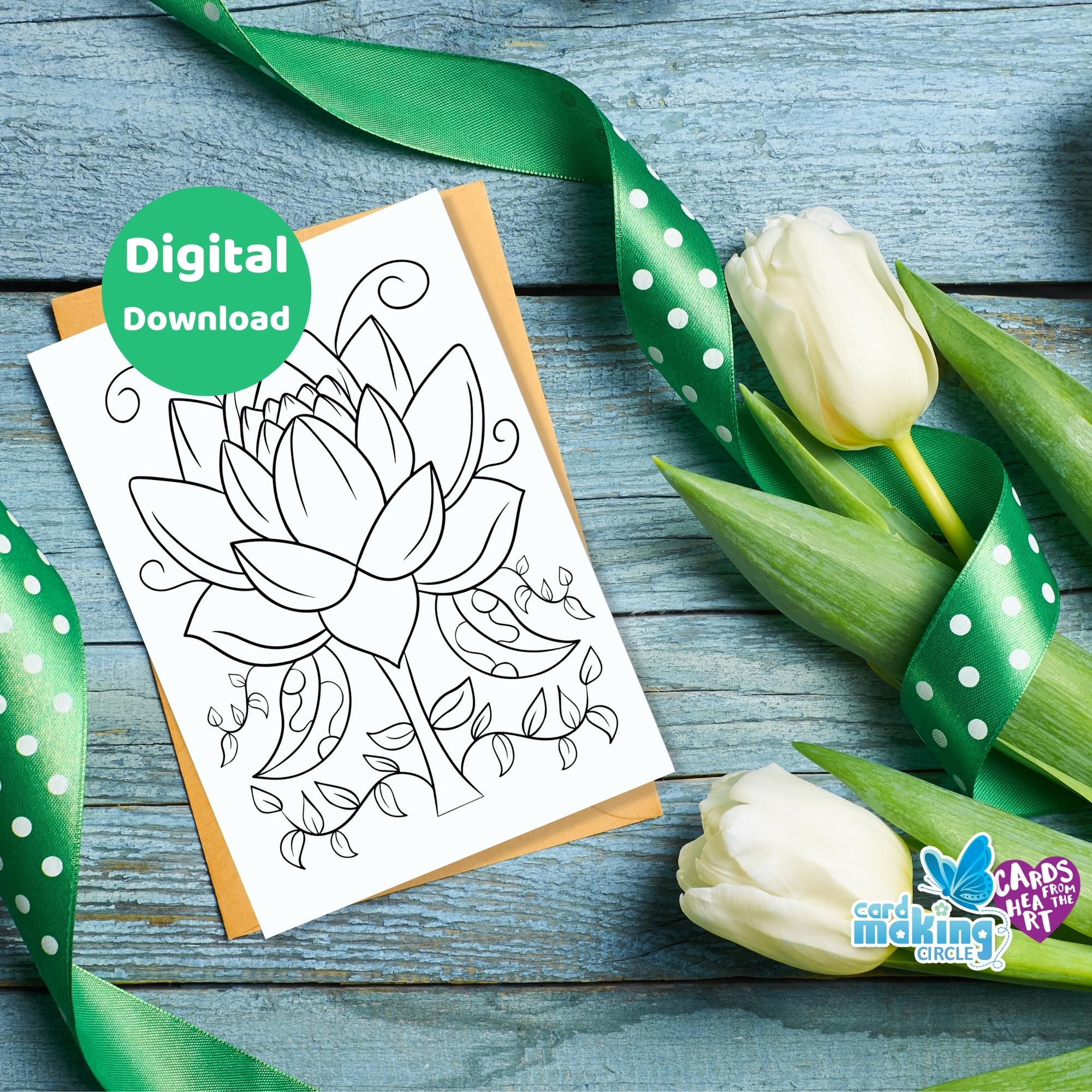 Floral Colouring Greeting Cards