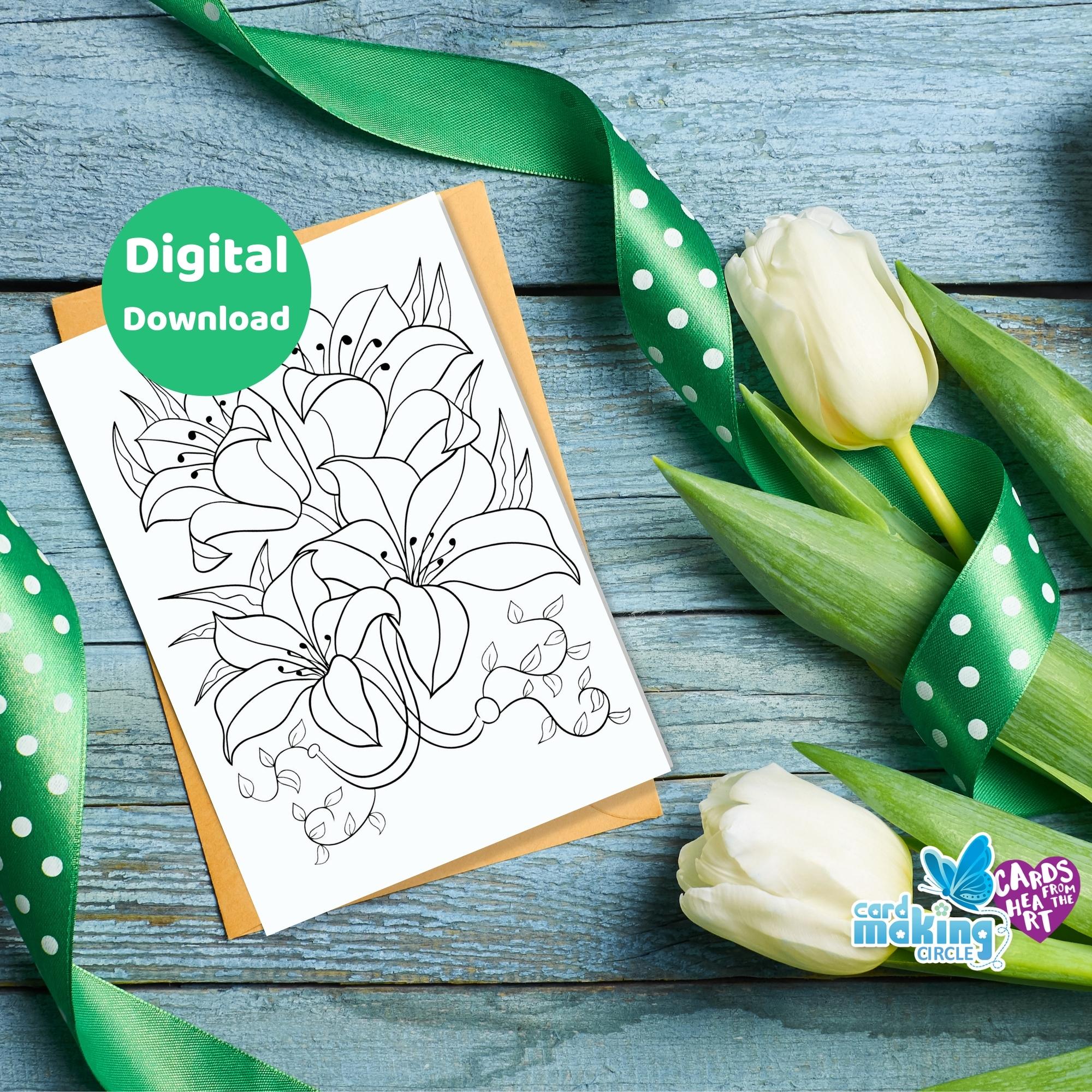 Floral Colouring Greeting Cards